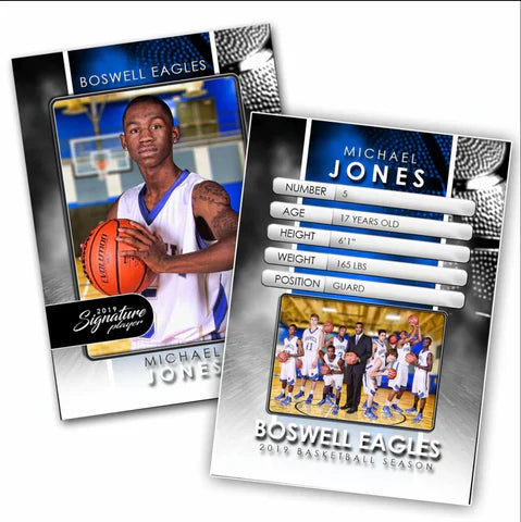 Create Custom Basketball Trader Cards for your Athlete | Nations Photo Lab