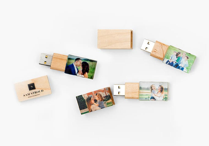 Custom USB Drives - Personalized Photo USB Drives - Wooden USBs