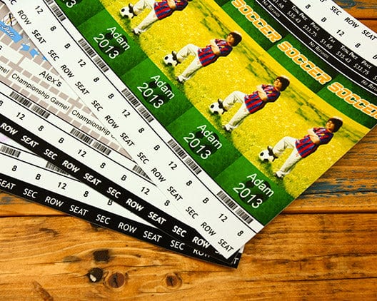 Sports Photo Tickets - Personalized for A Sports Star- Sports Lab