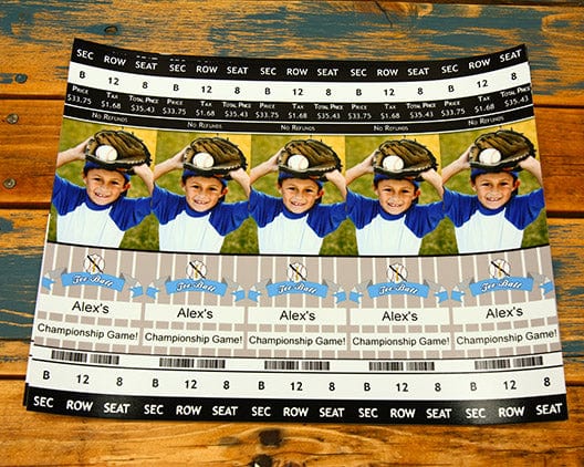Sports Photo Tickets - Personalized for A Sports Star- Sports Lab